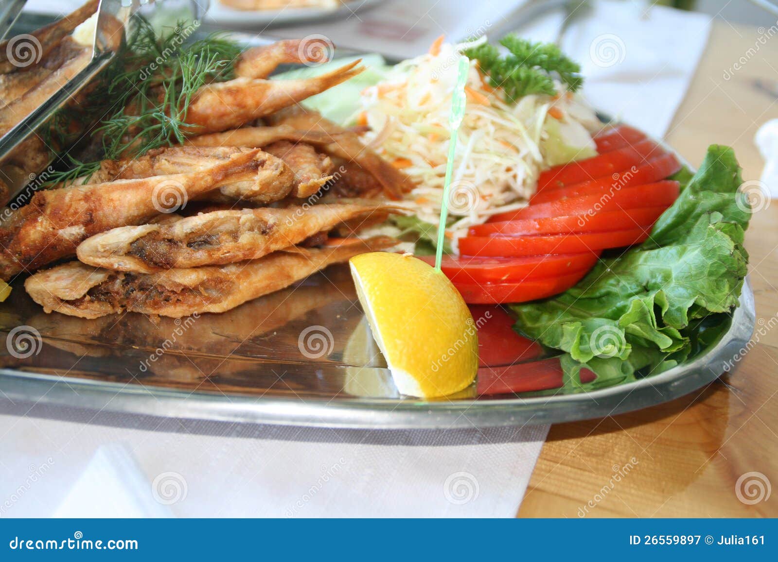 Fried Surmullet Fish with Vegetables Stock Image - Image of delicious ...