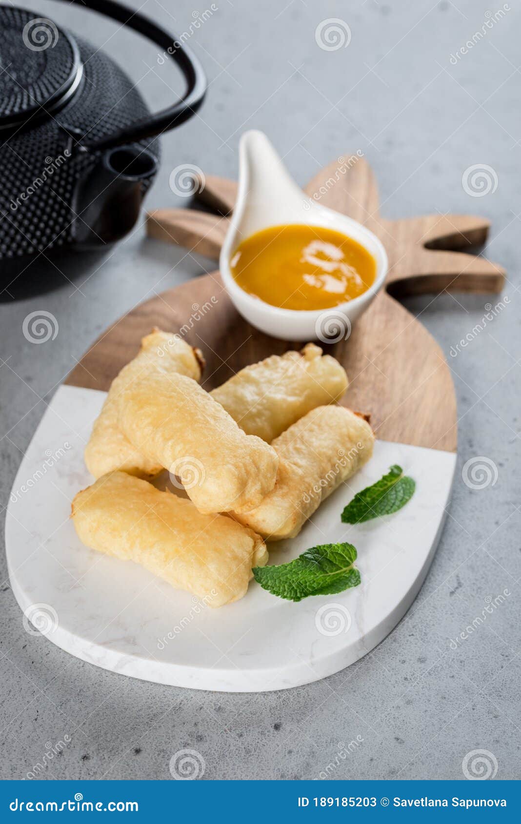 Fried Sweet Sticks with Jam on the Board Stock Image - Image of meal ...