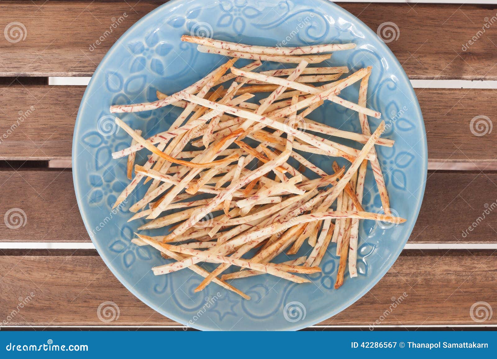 Fried taro stick top view stock image. Image of food - 42286567
