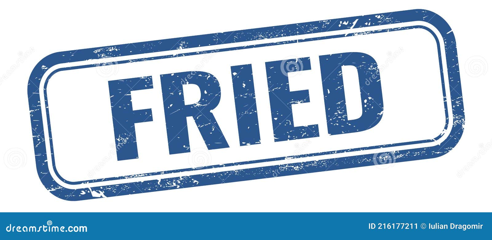 FRIED Text on Blue Grungy Vintage Stamp Stock Illustration ...