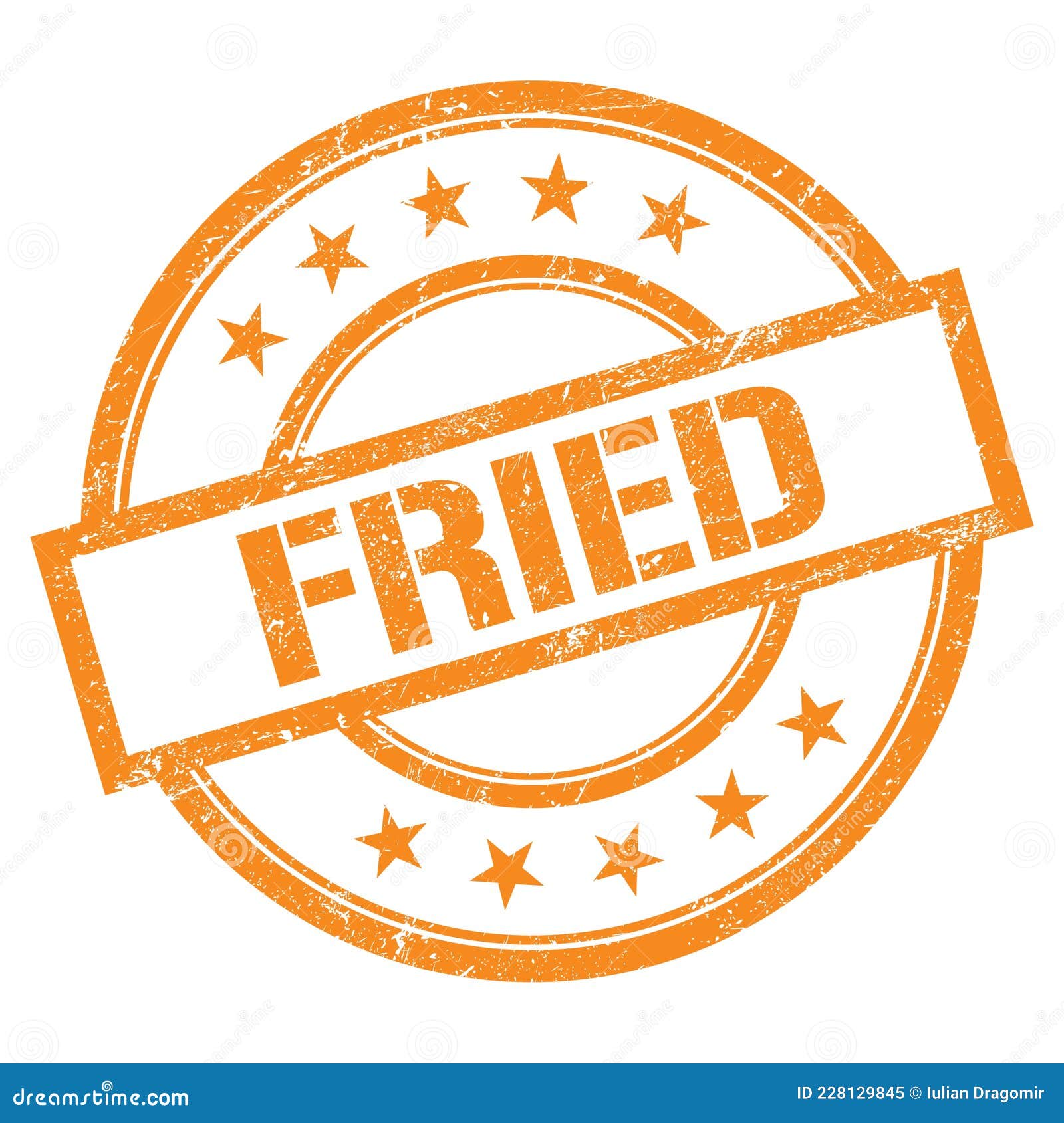 FRIED Text Written on Orange Vintage Stamp Stock Illustration ...