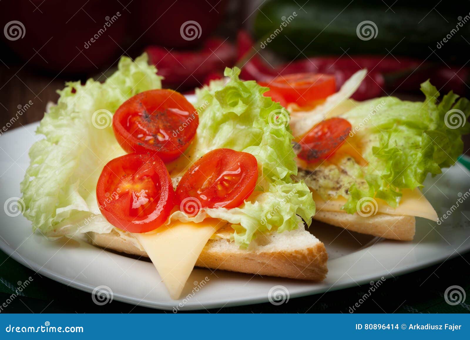Fried toast sandwich. stock photo. Image of tomato, breakfast - 80896414