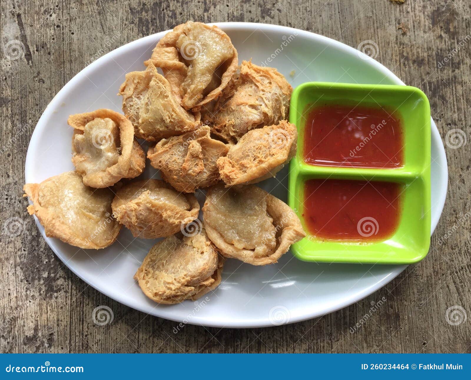 Fried Tofu with Meat Dough Stuffing Inside. Stock Photo - Image of ...