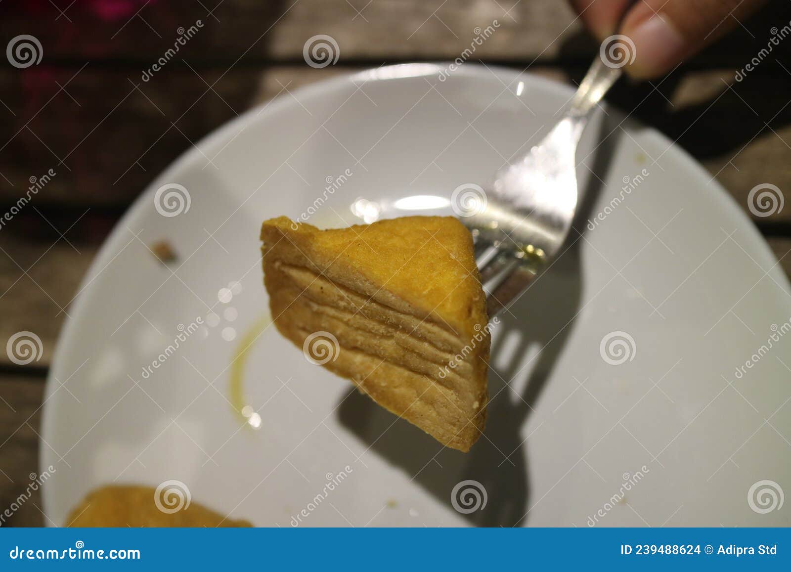 Fried Tofu Stabbed with a Fork Stock Photo - Image of oriental, food ...