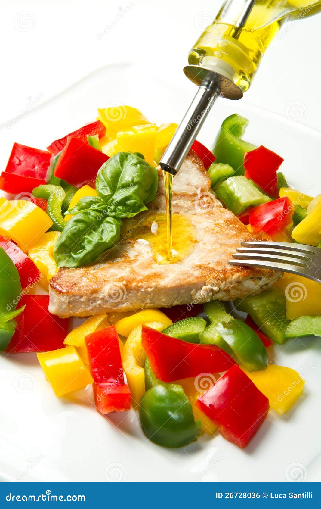 Fried tuna fillet stock photo. Image of fish, delicious - 26728036