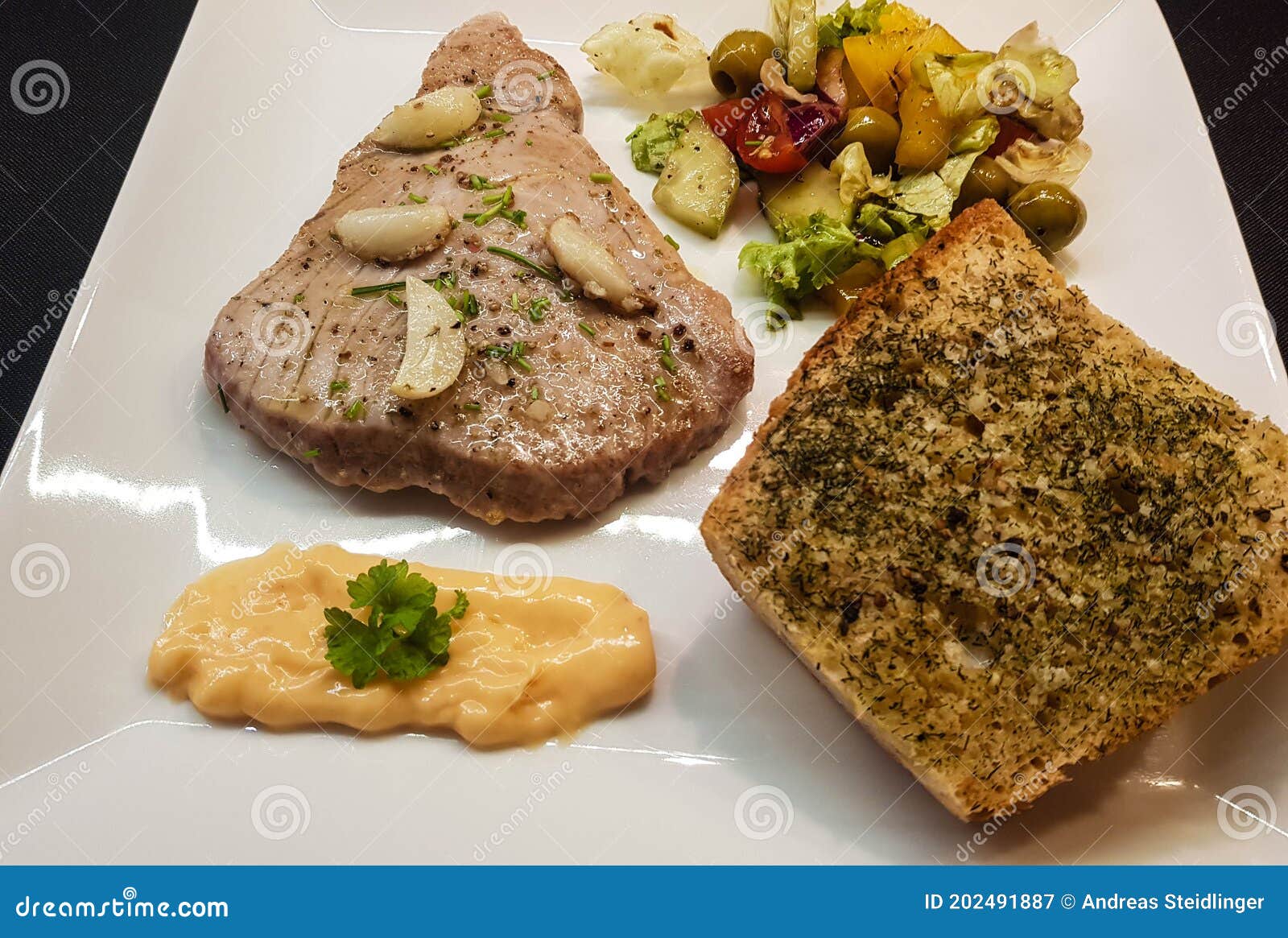 Fried Tuna steak stock image. Image of japan, mayonnaise - 202491887