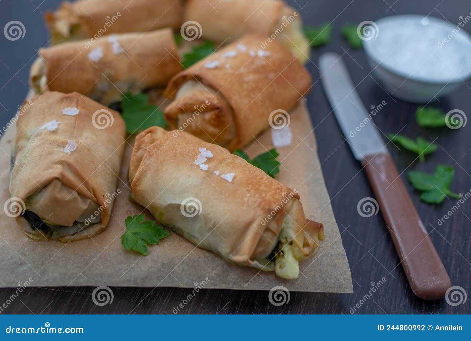 Fried Turkish Cigar Shaped Rolls - Spring Roll Sigara Borek Stock Photo ...