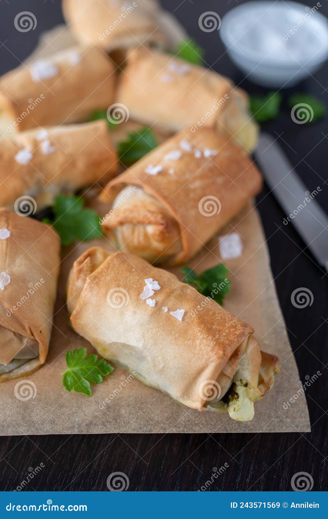 Fried Turkish Cigar Shaped Rolls - Spring Roll Sigara Borek Stock Image ...
