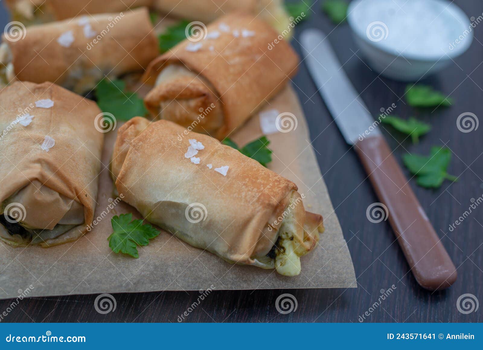 Fried Turkish Cigar Shaped Rolls - Spring Roll Sigara Borek Stock Image ...