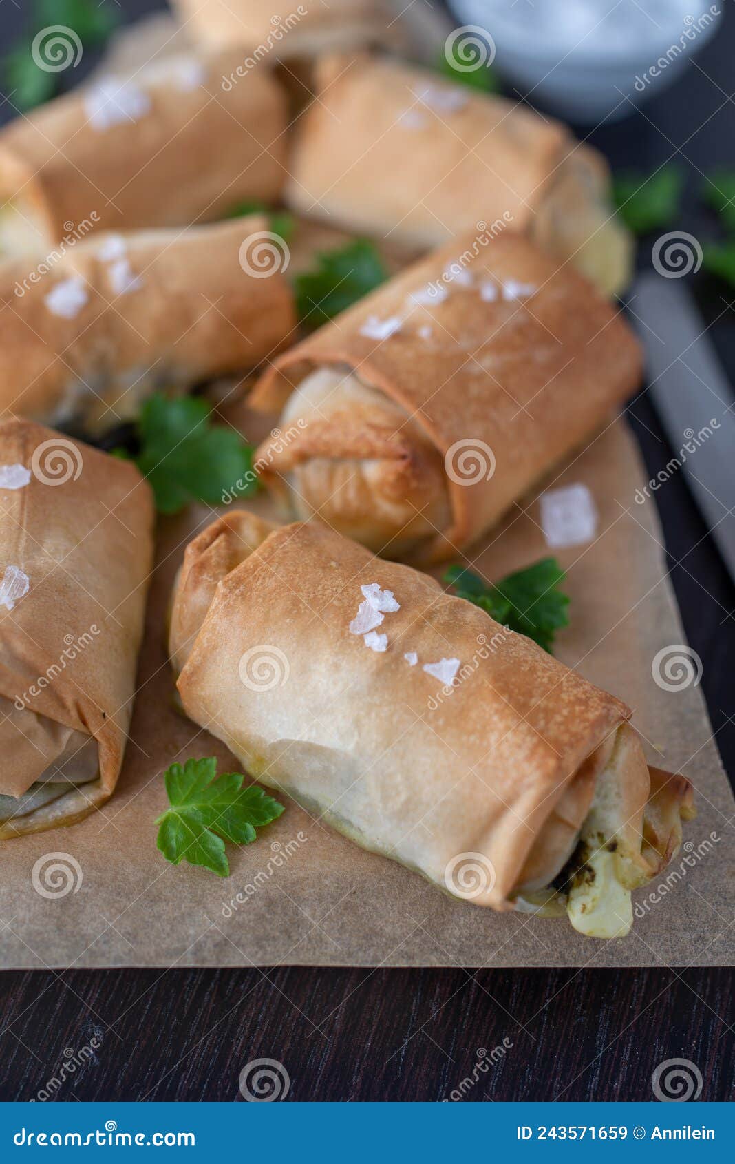 Fried Turkish Cigar Shaped Rolls - Spring Roll Sigara Borek Stock Image ...
