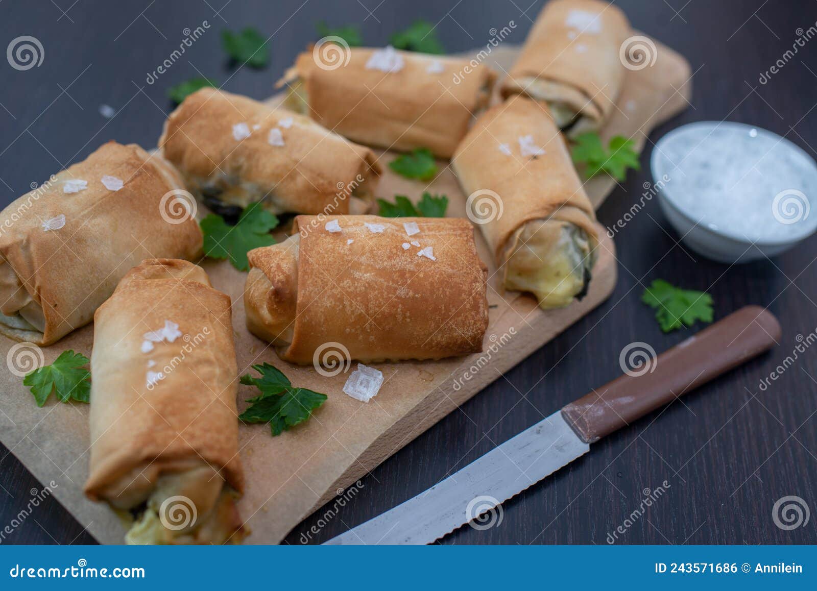 Fried Turkish Cigar Shaped Rolls - Spring Roll Sigara Borek Stock Photo ...