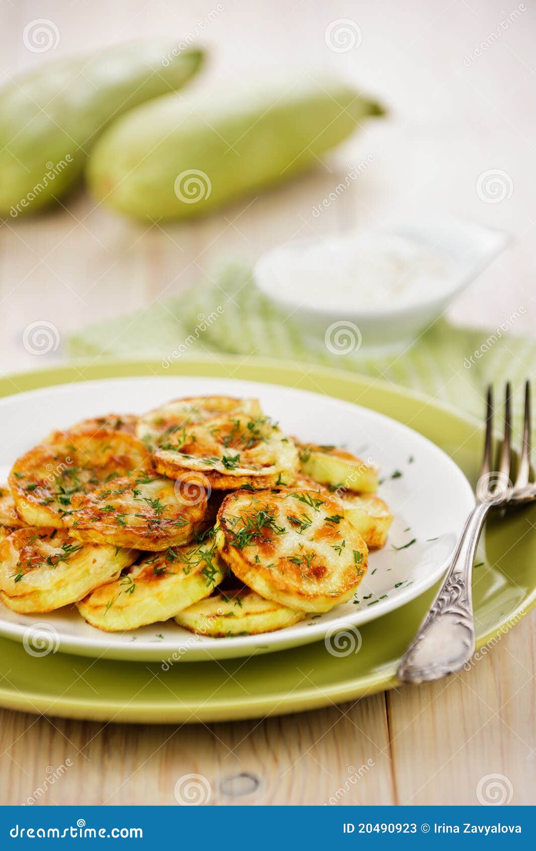 Fried vegetable marrow stock image. Image of sour, plate - 20490923