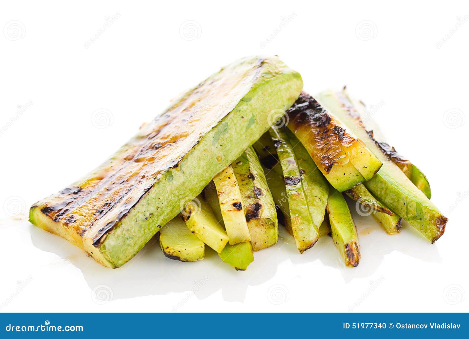 Fried vegetable marrow stock photo. Image of garlic, eating - 51977340
