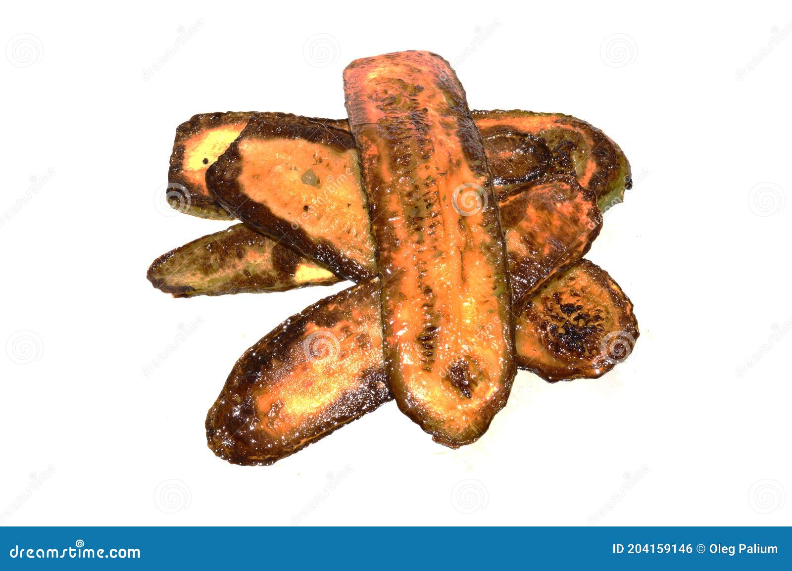 Fried Vegetable Marrow Isolated on White Background Stock Photo - Image ...