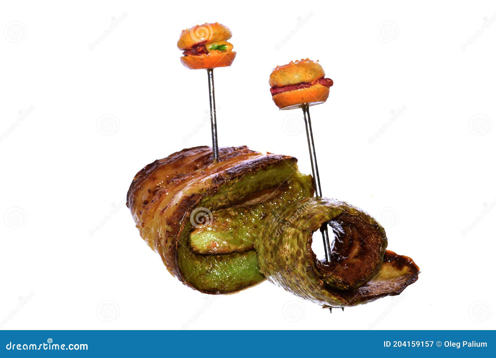 Fried Vegetable Marrow Isolated on White Background Stock Image - Image ...