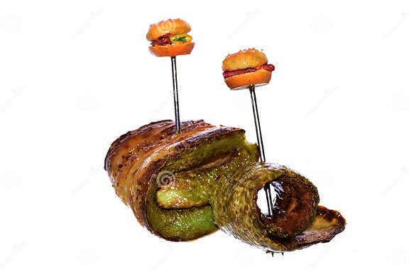 Fried Vegetable Marrow Isolated on White Background Stock Image - Image ...