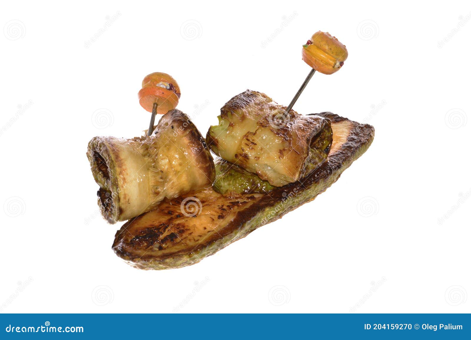 Fried Vegetable Marrow Isolated on White Background Stock Photo - Image ...