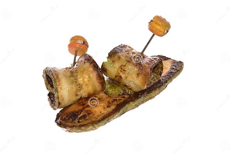 Fried Vegetable Marrow Isolated on White Background Stock Photo - Image ...