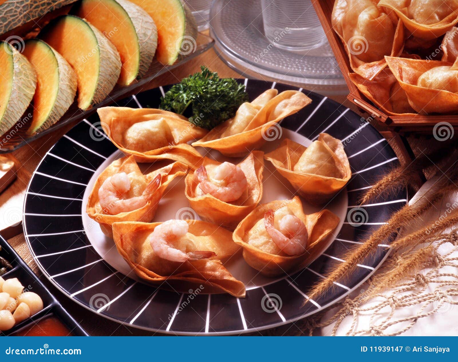 Fried wanton stock image. Image of food, wanton, plate - 11939147