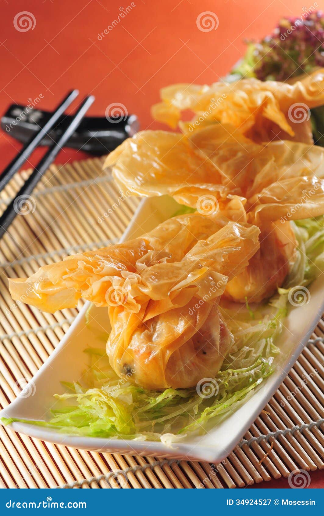 Fried Wonton Or Toong Tong Isolated On Wood Background Stock Photo ...