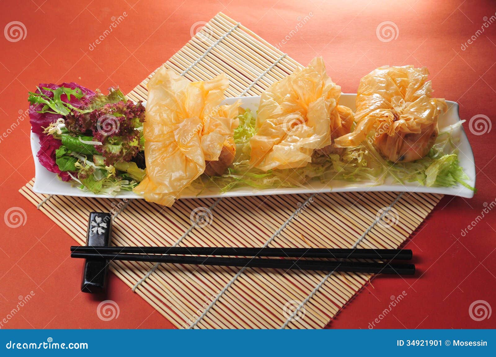 Fried Wonton Or Toong Tong Isolated On Wood Background Stock Photo ...