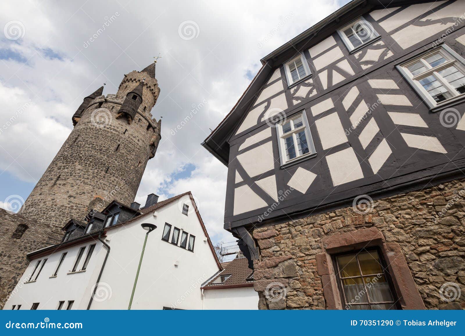 Friedberg Castle Mountain Germany Stock Photo - Image of wall, blue ...