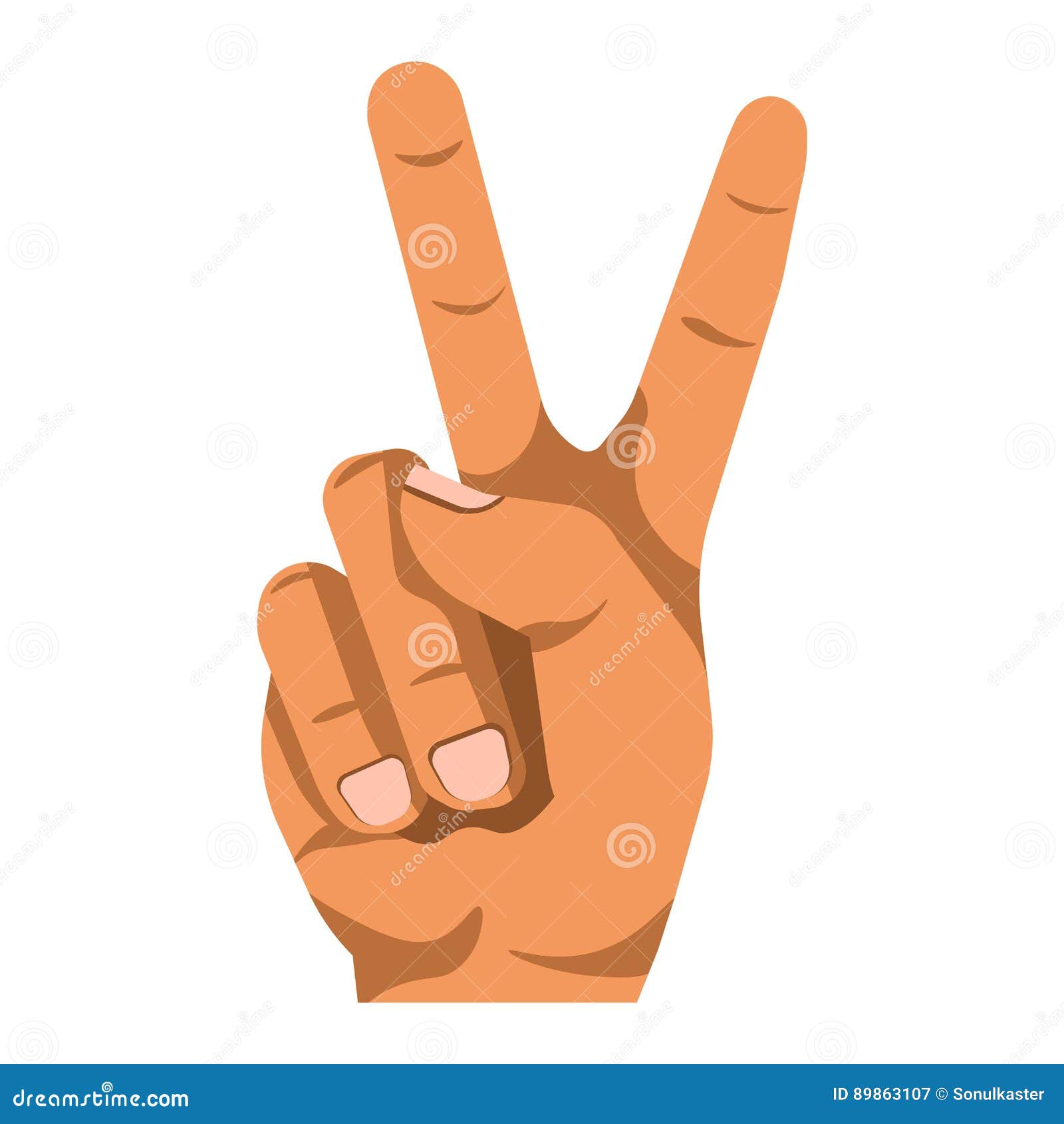 Friedens- Oder V-Formhandzeichenvektorebene Lokalisierte Ikone Vektor ...