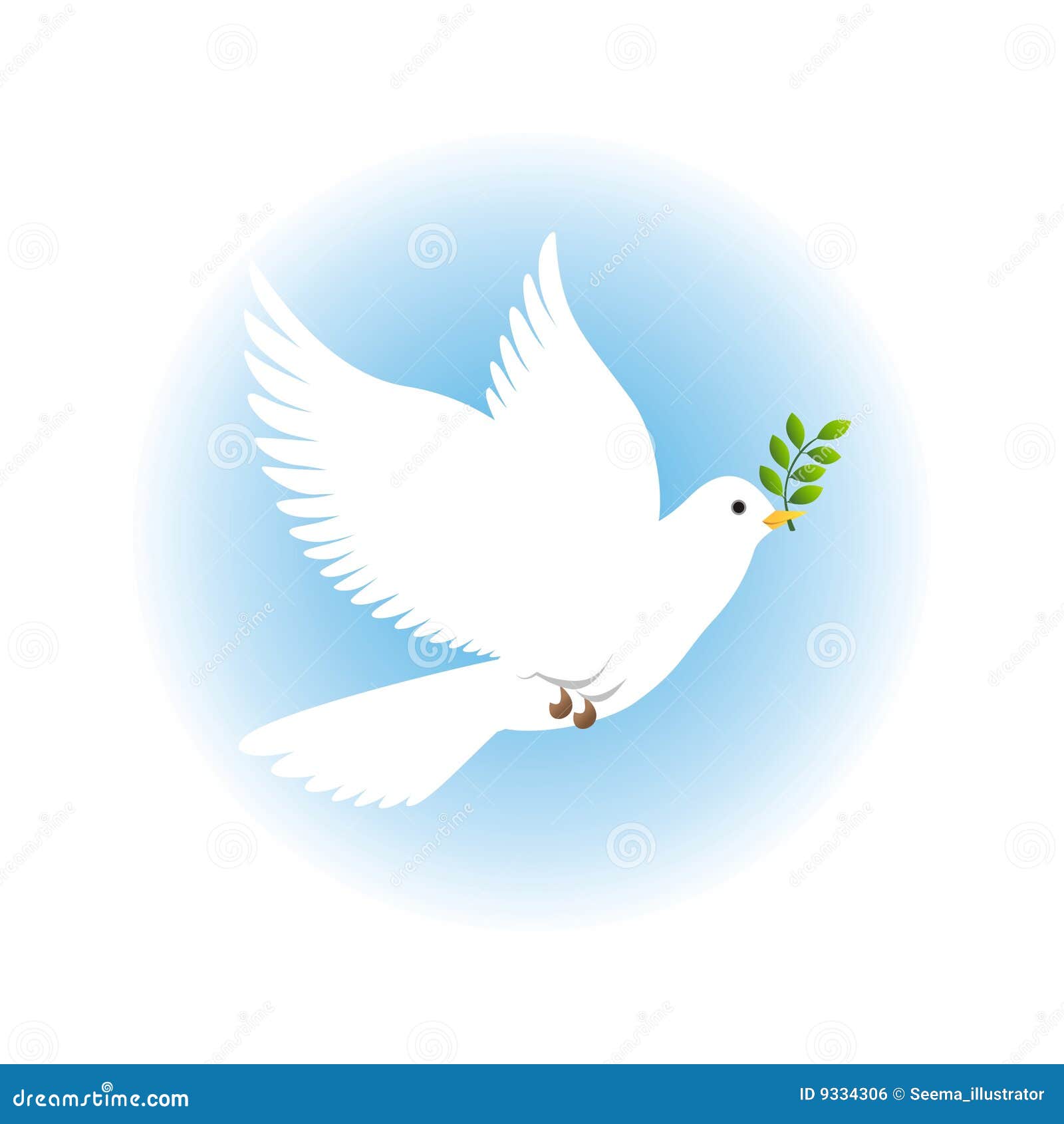 Friedenstaube vektor abbildung. Illustration von blau - 9334306