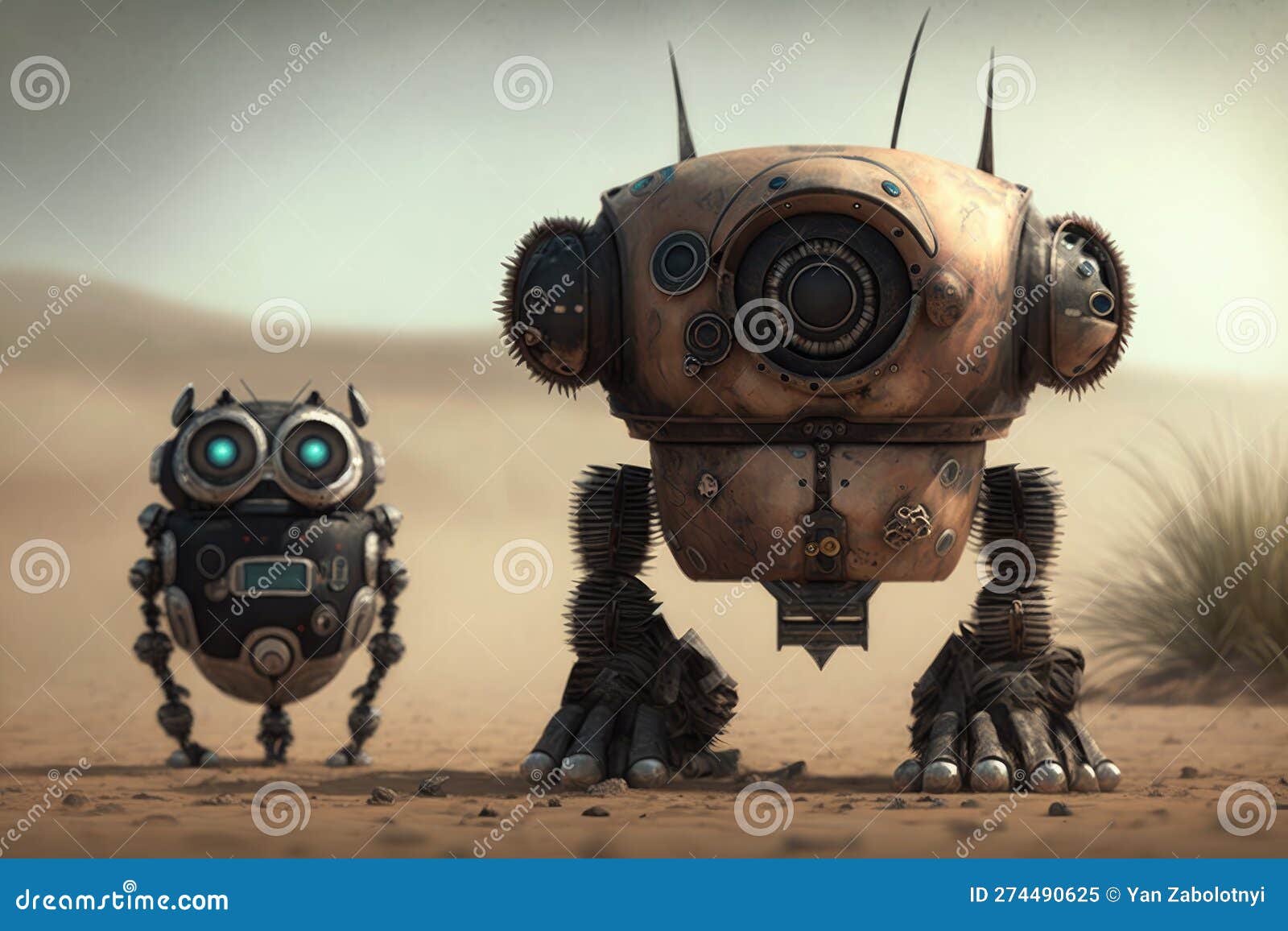 Friedns Robots. Generative AI Stock Illustration - Illustration of ...