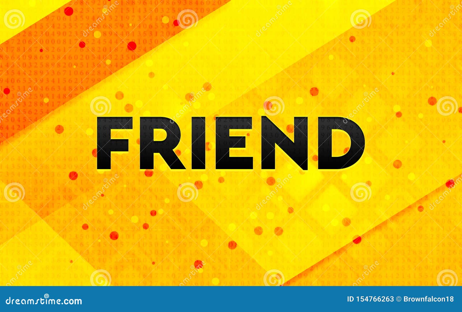 Friend Abstract Digital Banner Yellow Background Stock Illustration ...
