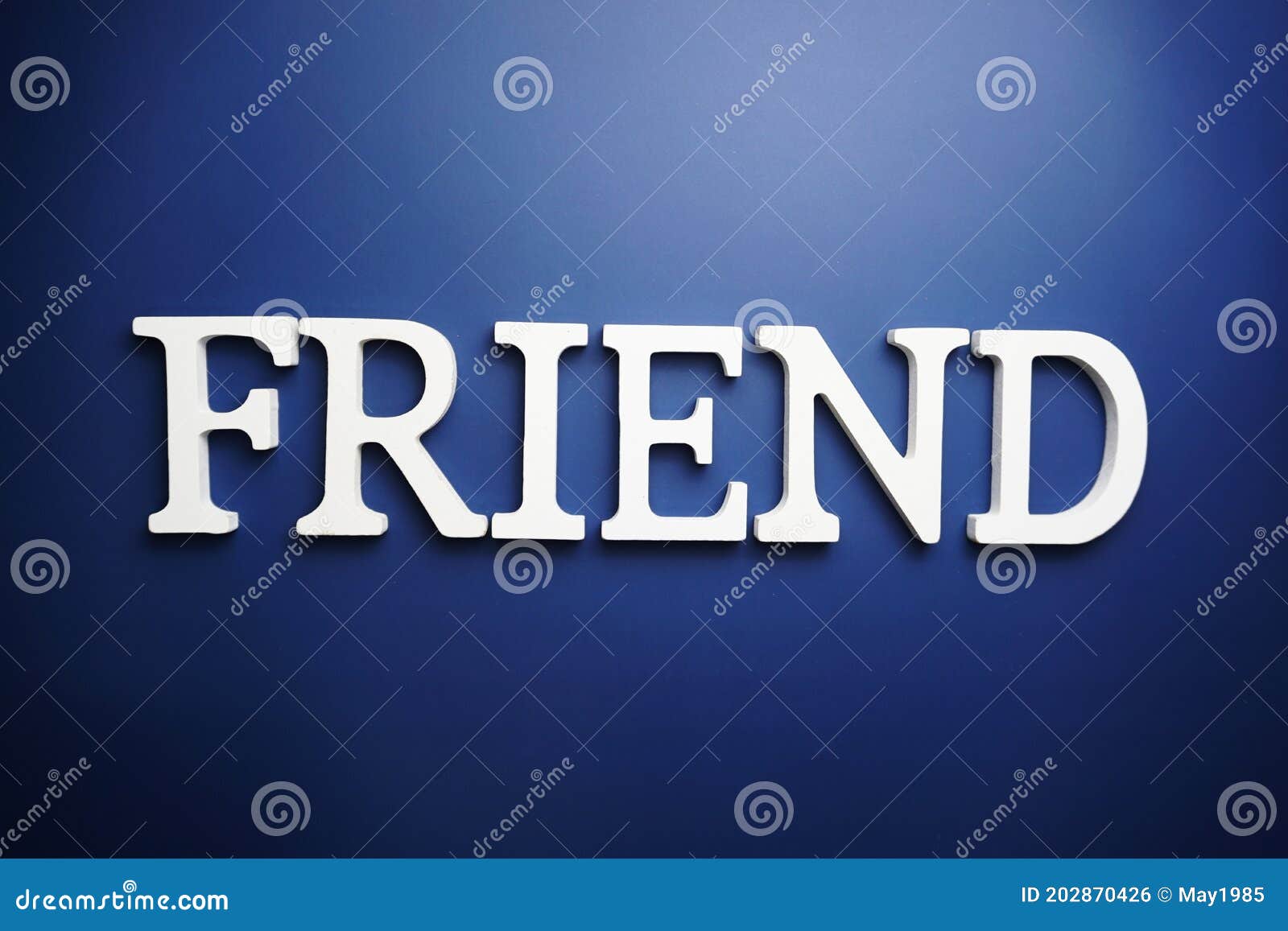 Friend Alphabet Letter on Blue Background Stock Photo - Image of copy ...