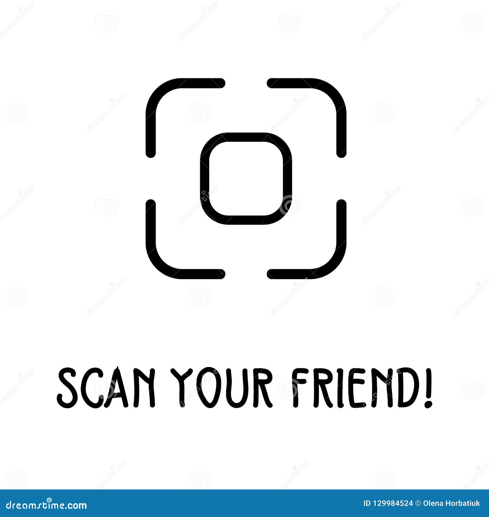 Friend Camera Scanner. Mobile Scans Your Friend Stock Vector ...