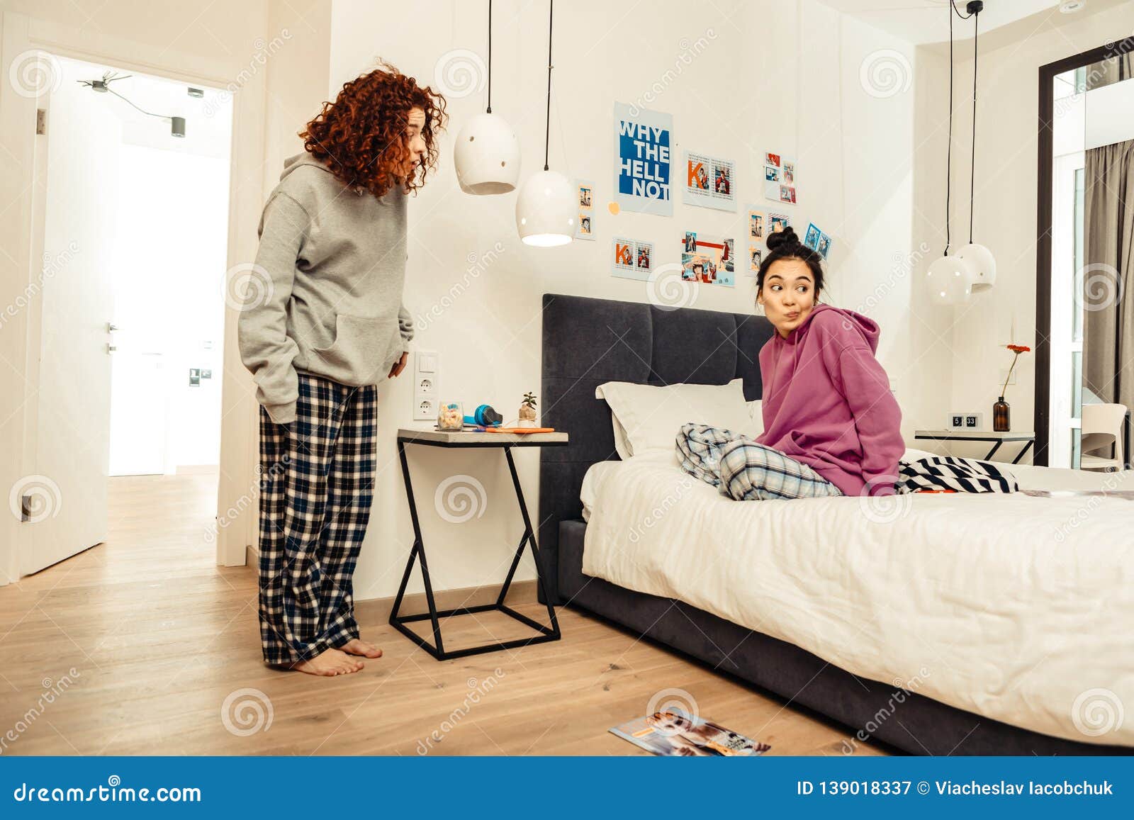 Friend Feeling Embarrassed after Taking Clothes of Her Roommate Stock ...