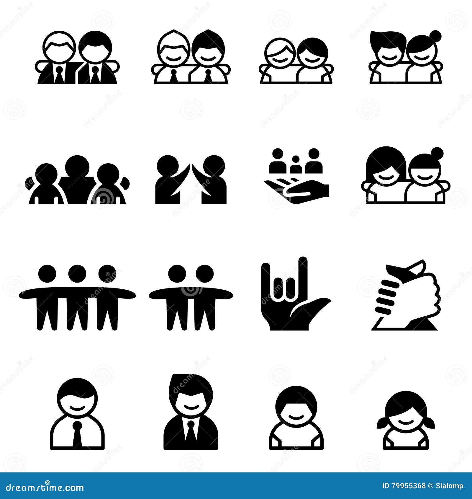 Friend & Friendship Icons Stock Vector - Illustration of partnership ...