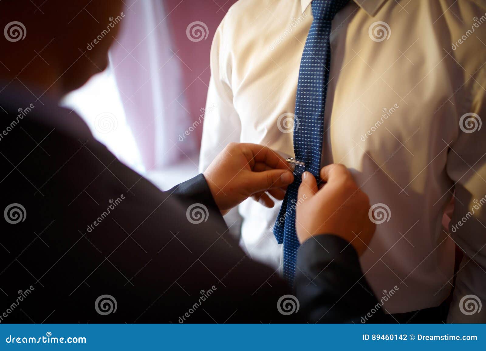 Friend Help the Bride To Wear a Tie Stock Photo - Image of friend ...