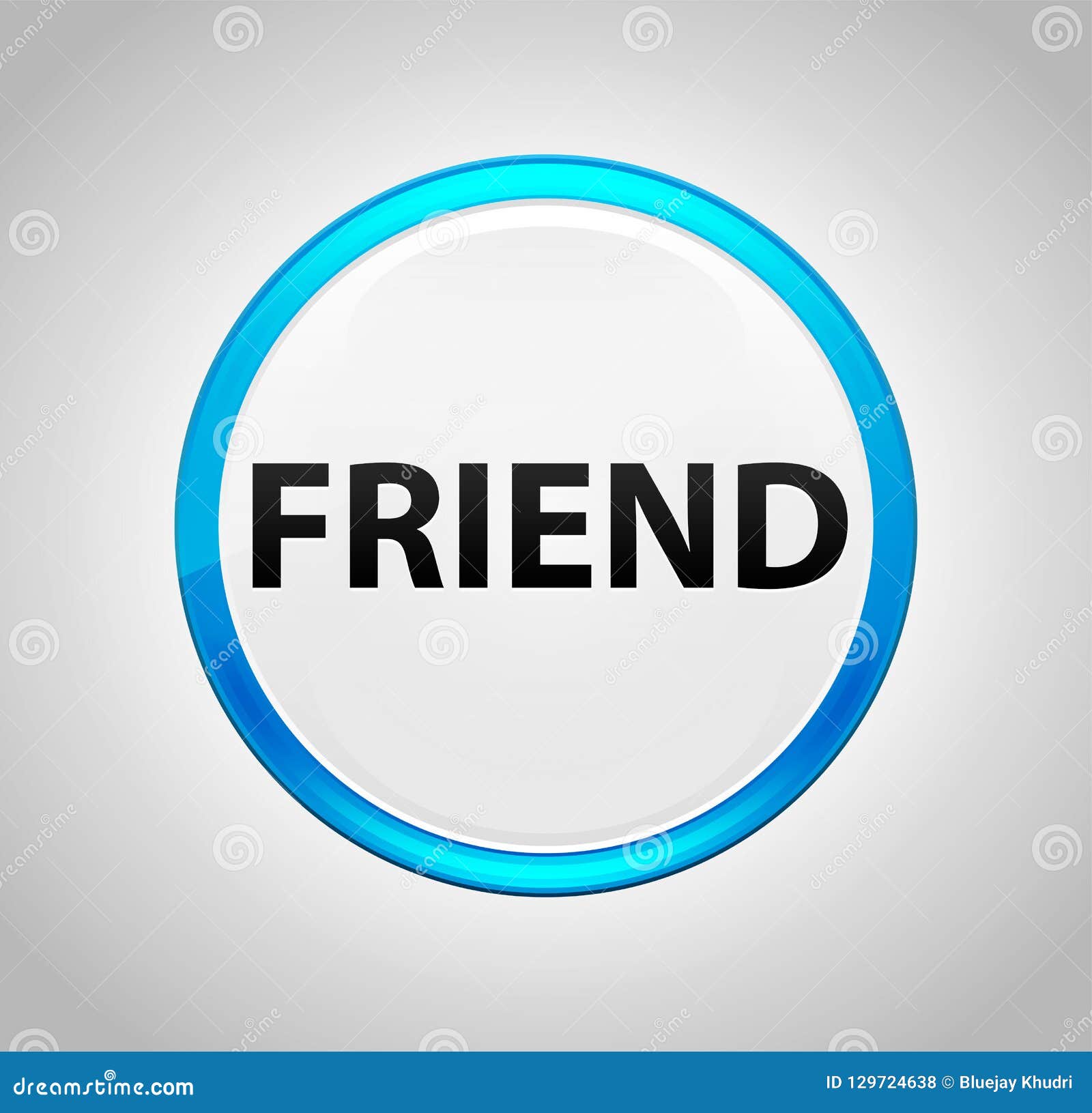 Friend Round Blue Push Button Stock Illustration - Illustration of ...