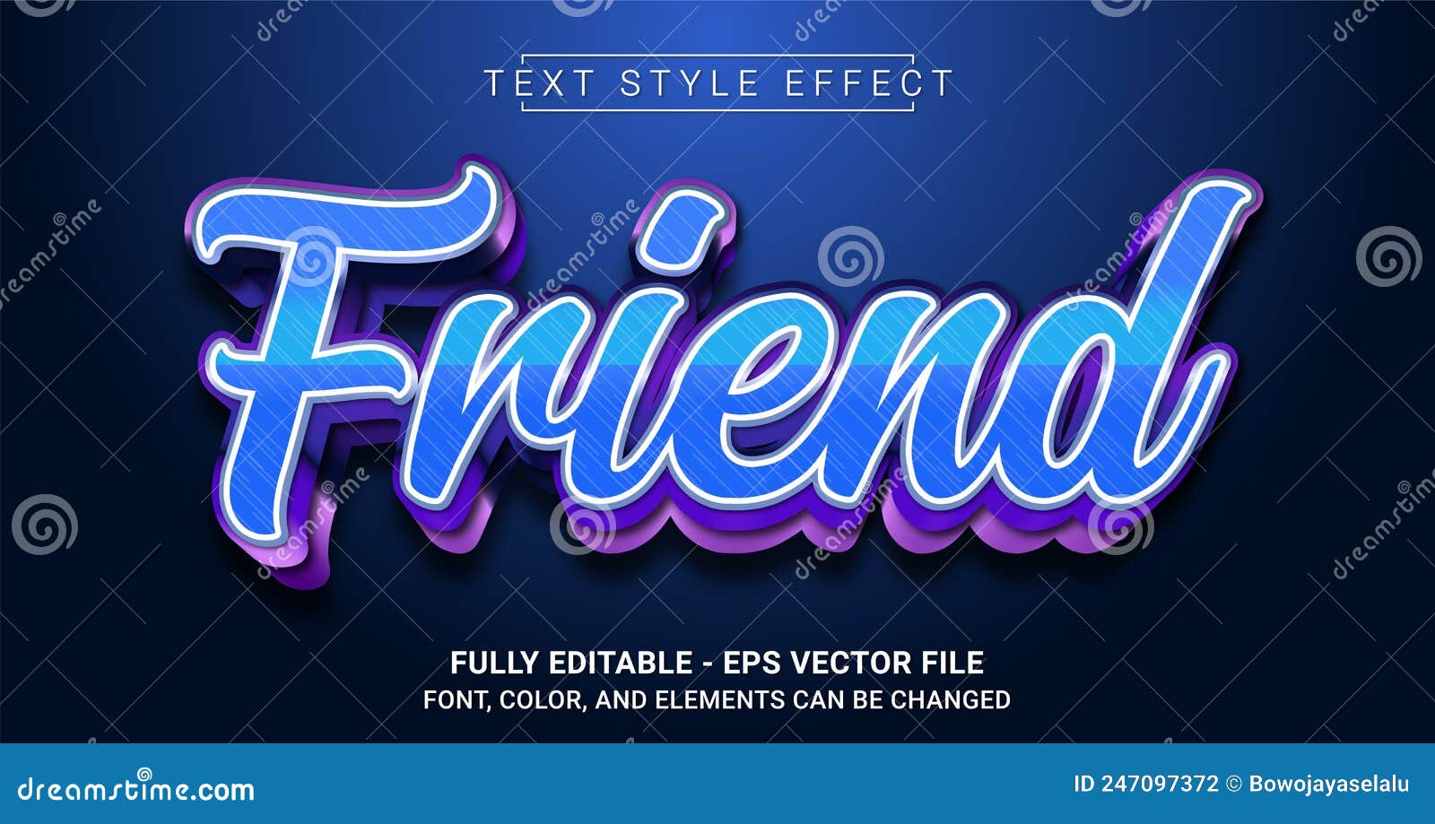 Friend Text Style Effect. Editable Graphic Text Template Stock Vector ...