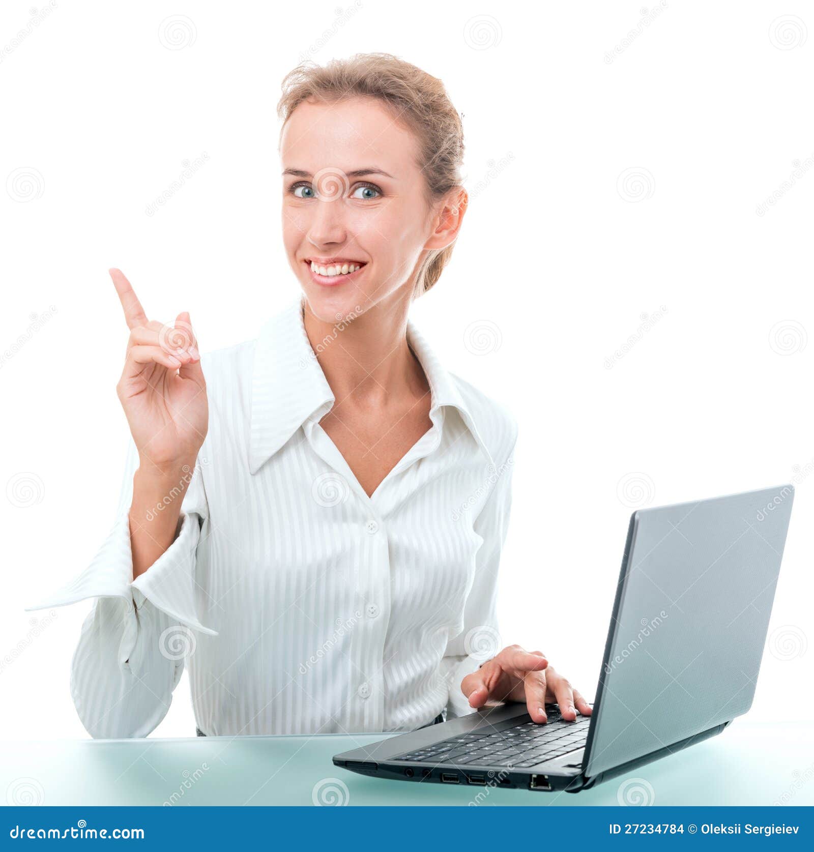 Friendly Administrative Assistant With Laptop Royalty-Free Stock Image ...
