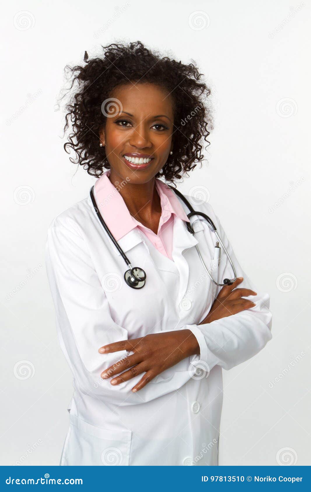 Friendly African American Doctor Smiling. Stock Photo - Image of adult ...