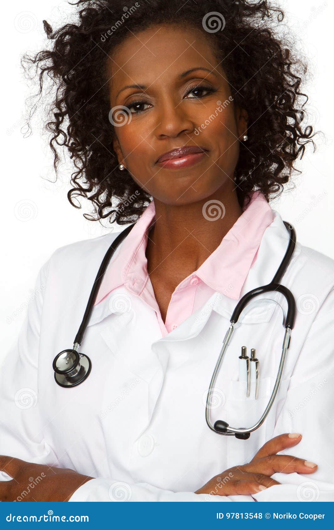 Friendly African American Doctor Smiling. Stock Photo - Image of ...