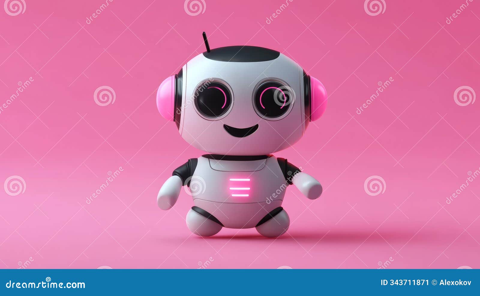 Friendly AI Robot Icon for Online Support Service Generative AI Stock ...