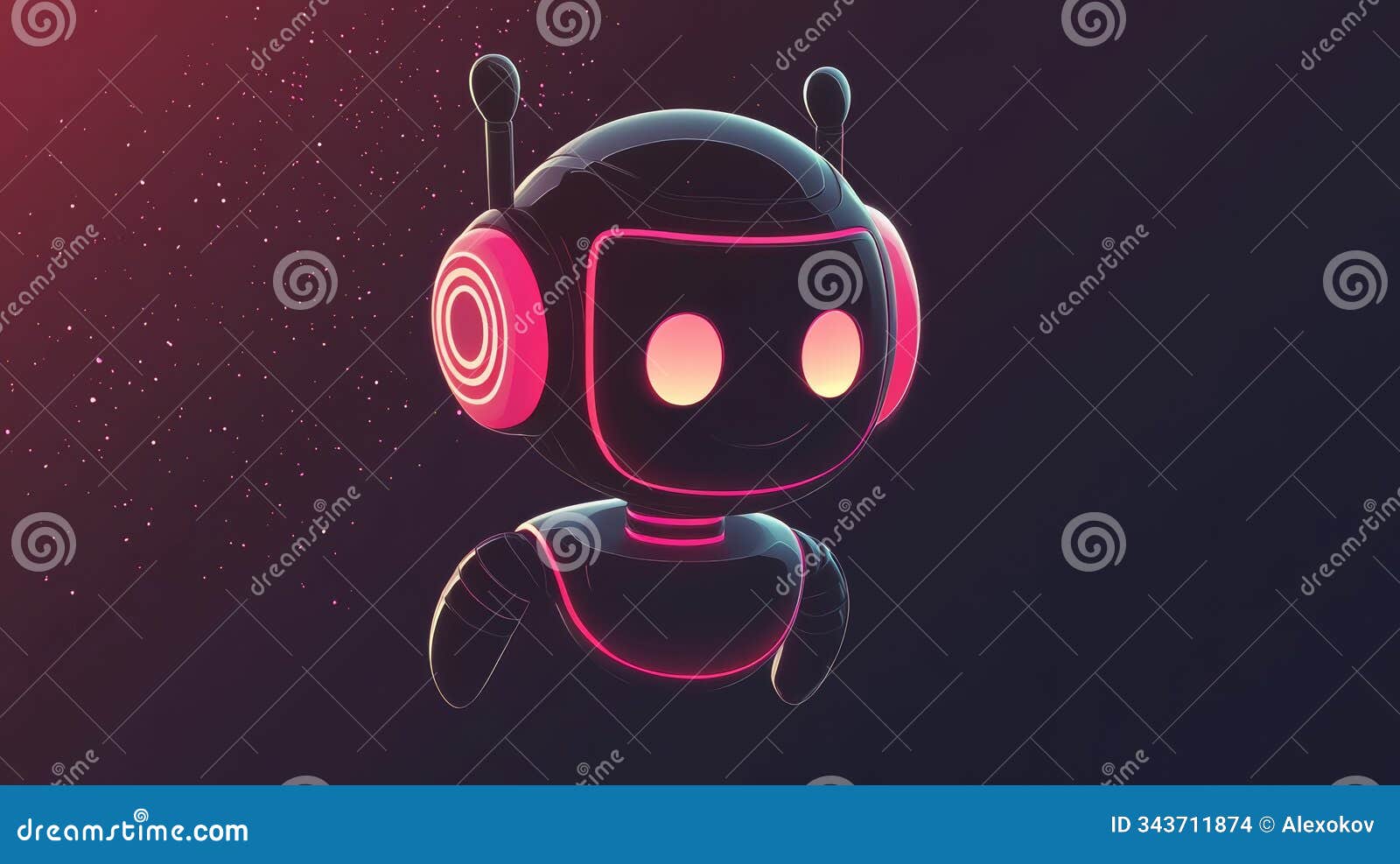 Friendly AI Robot Icon for Online Support Service Generative AI Stock ...
