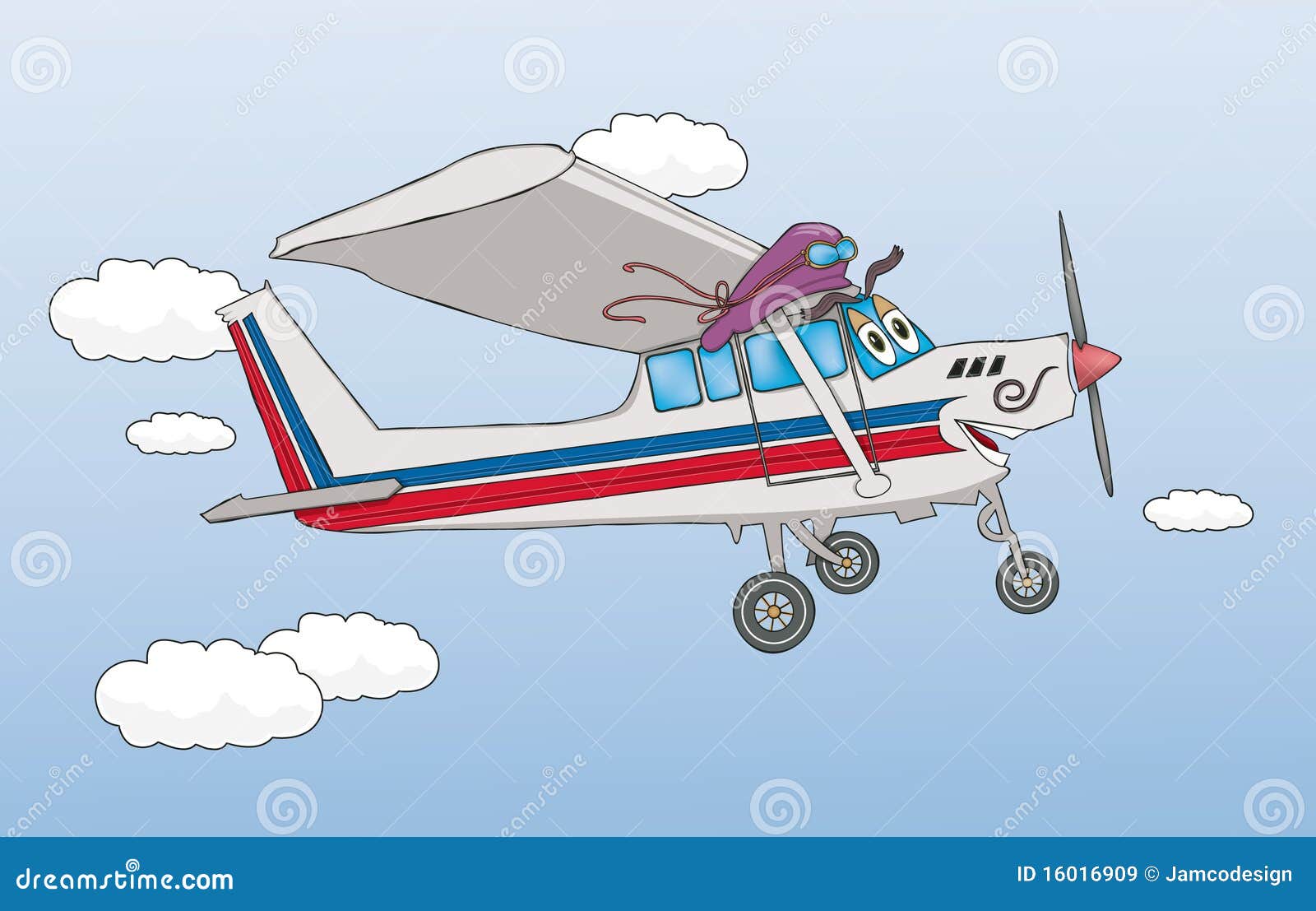 Cartoon Propeller Planes. Farm Airplane Front Side Top View, Small ...