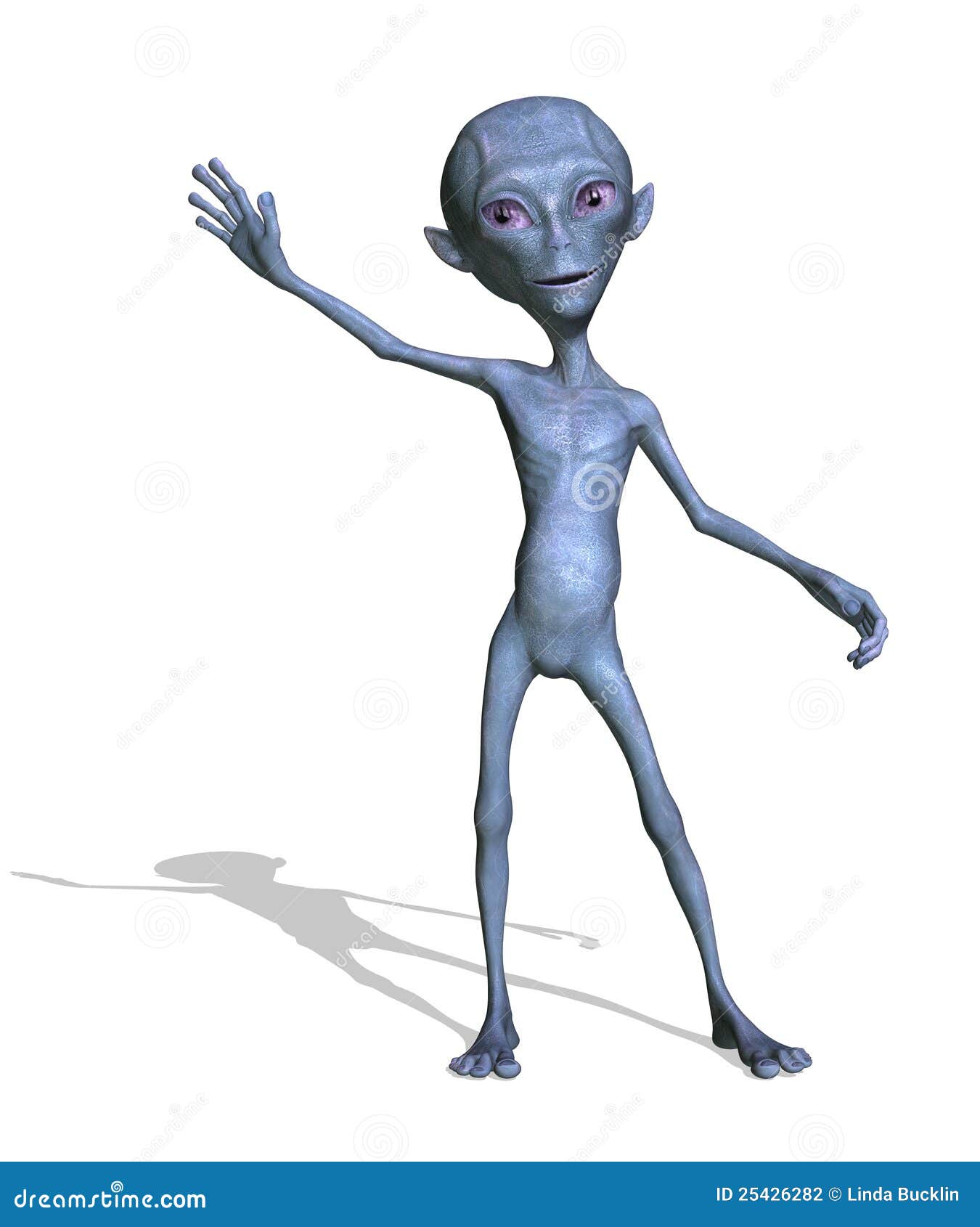 Friendly Alien Waving stock illustration. Illustration of cartoon ...