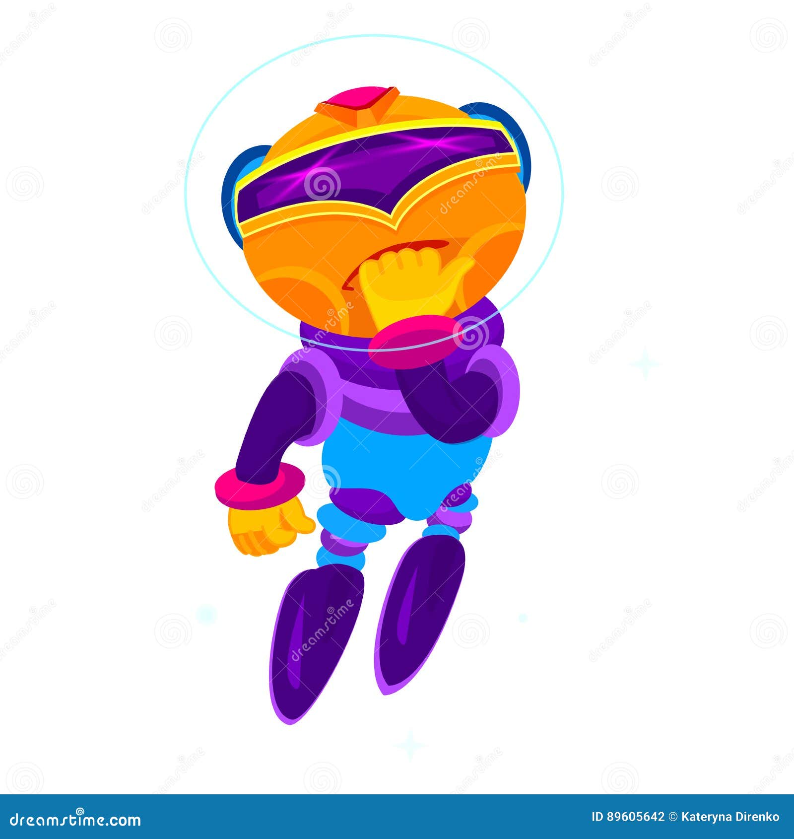 Friendly Android Robot Character with. Cartoon Stock Illustration ...