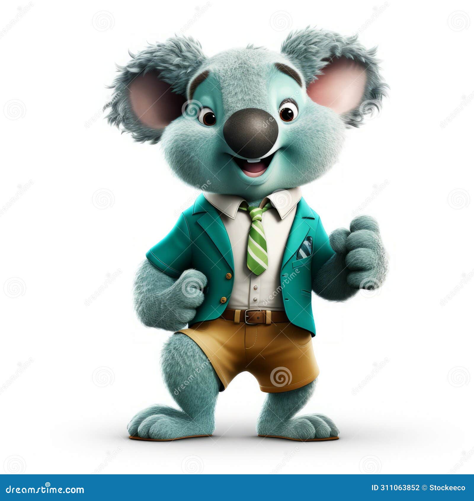Friendly Anthropomorphic Koala in a Hyperrealistic Cartoon Style ...