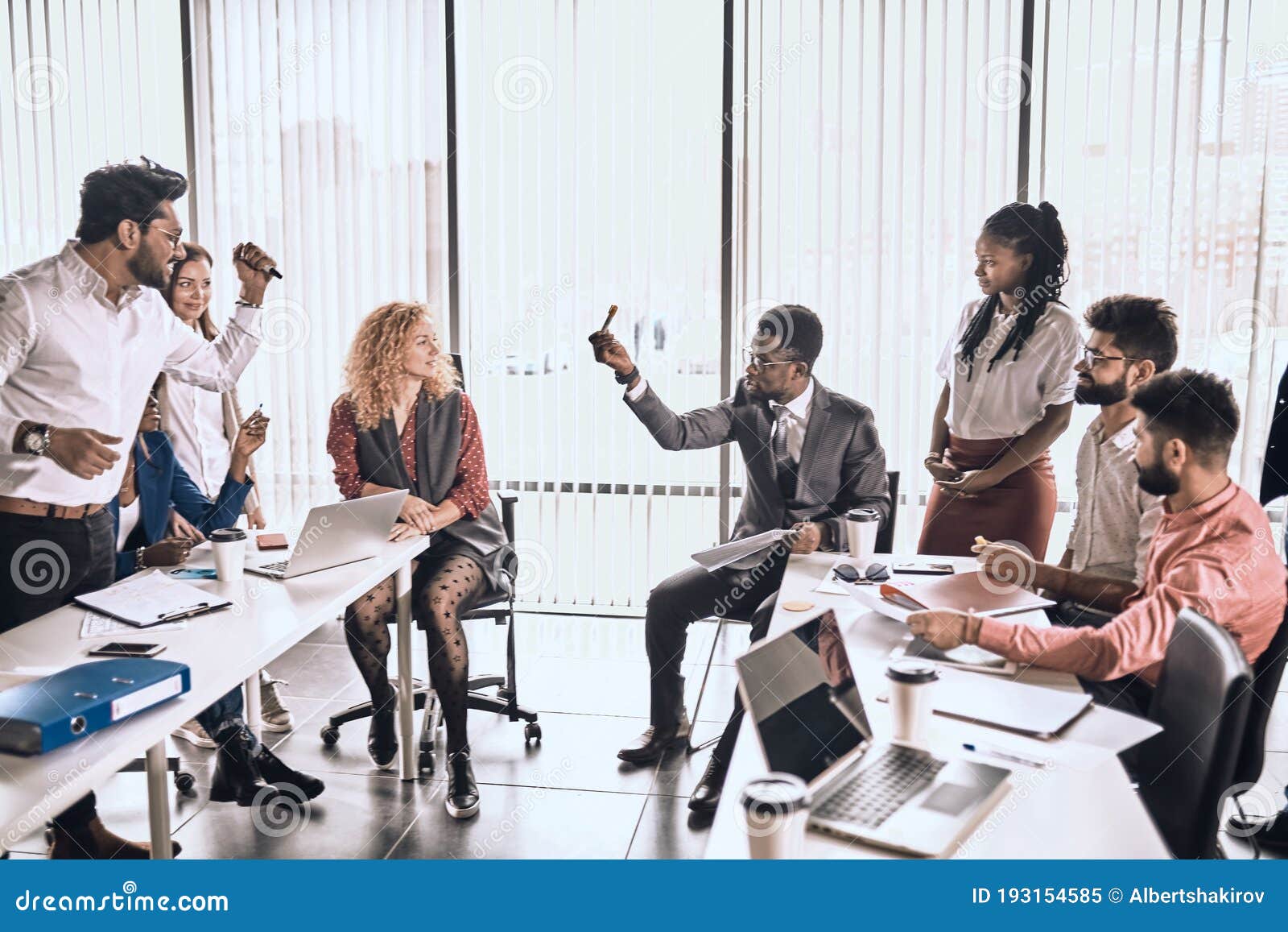 Two Groups of Managers Proving Their Points of View Stock Image - Image ...