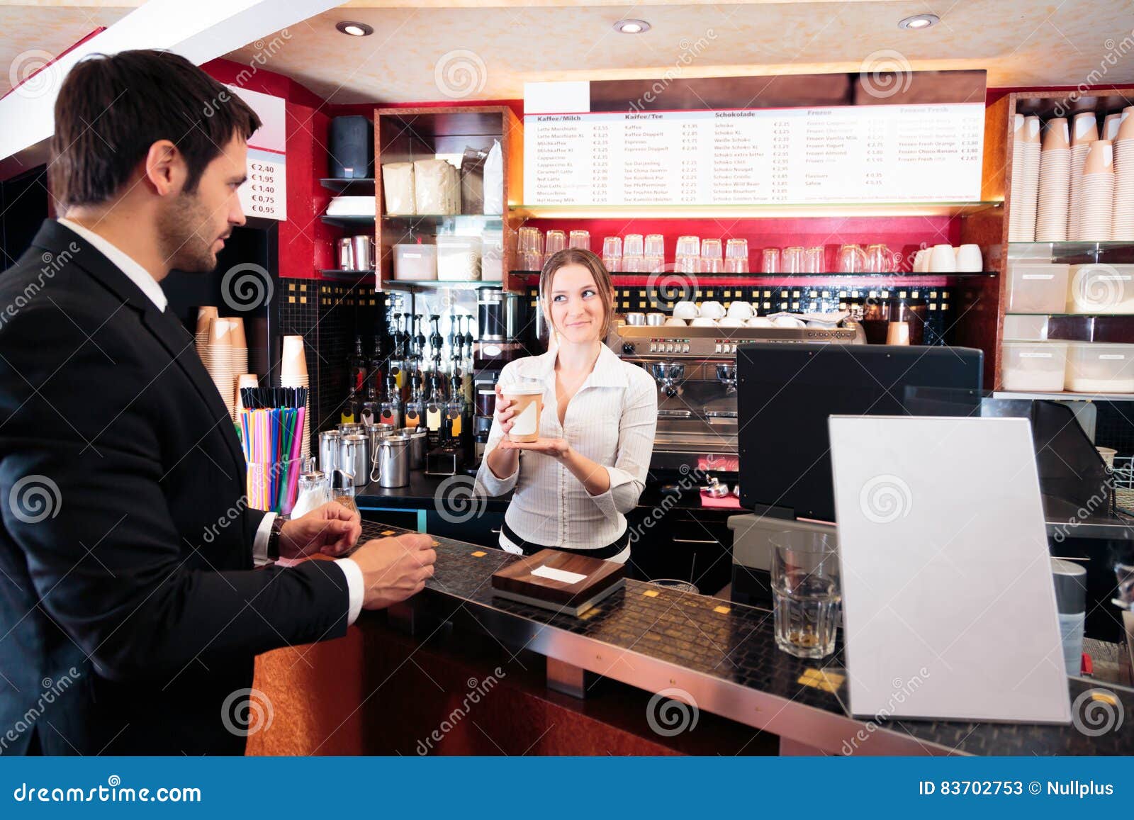 Friendly Bartender at a Cafe Stock Image - Image of happy, person: 83702753