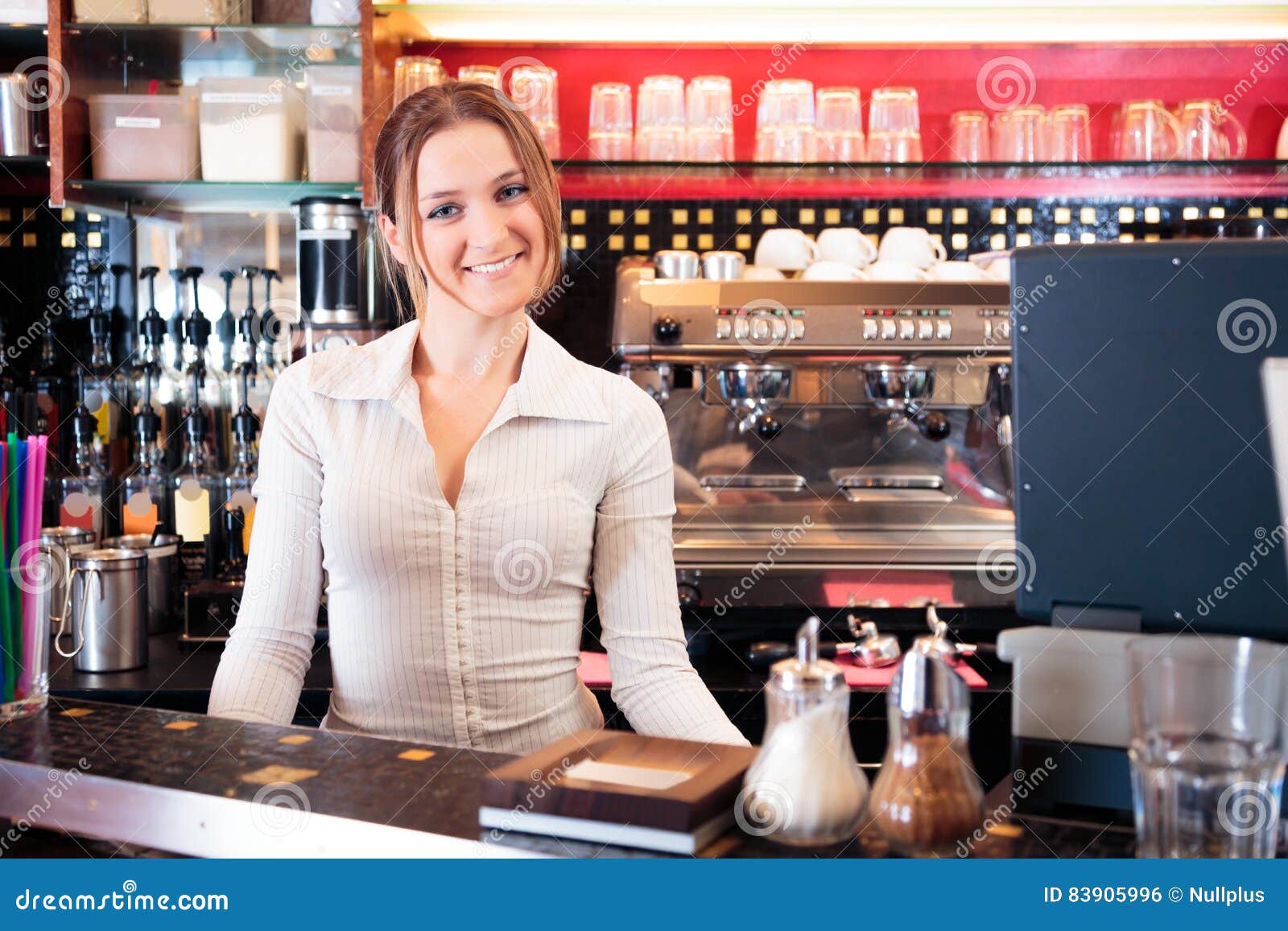Friendly Bartender at a Cafe Stock Photo - Image of cafe, gastronomy ...