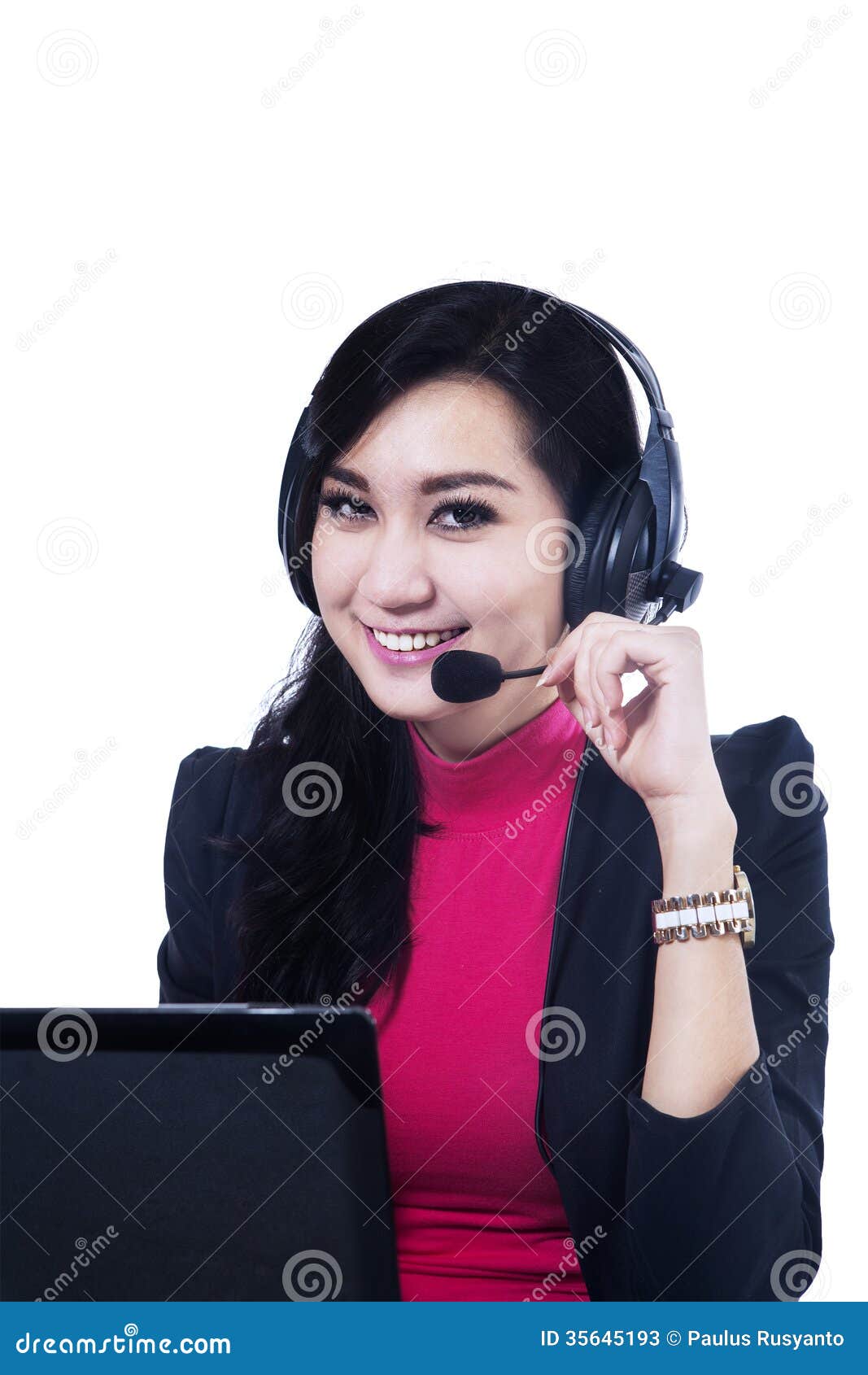 Friendly Beautiful Customer Support Stock Image - Image of beautiful ...
